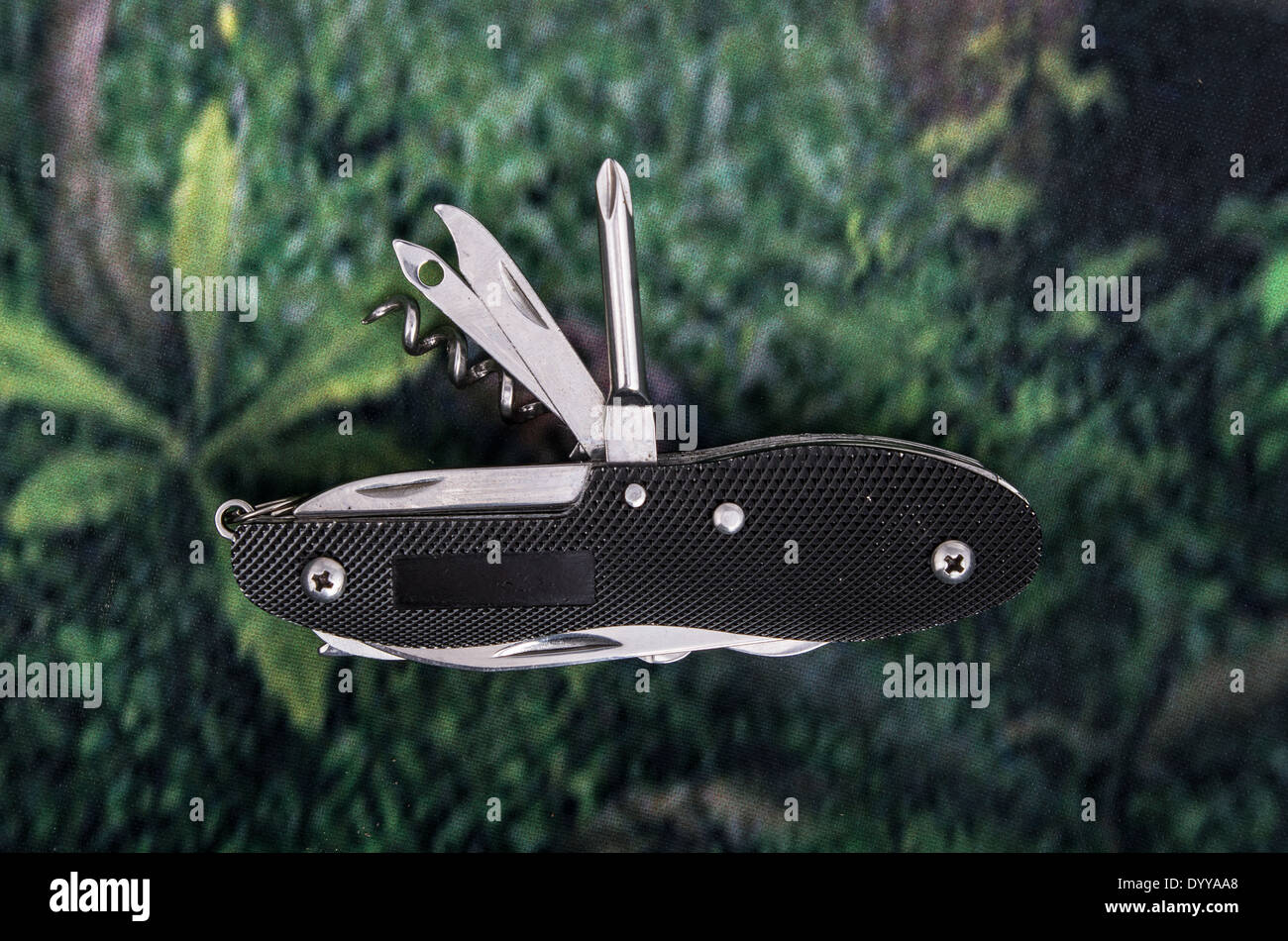 black swiss army knife multitool Stock Photo - Alamy
