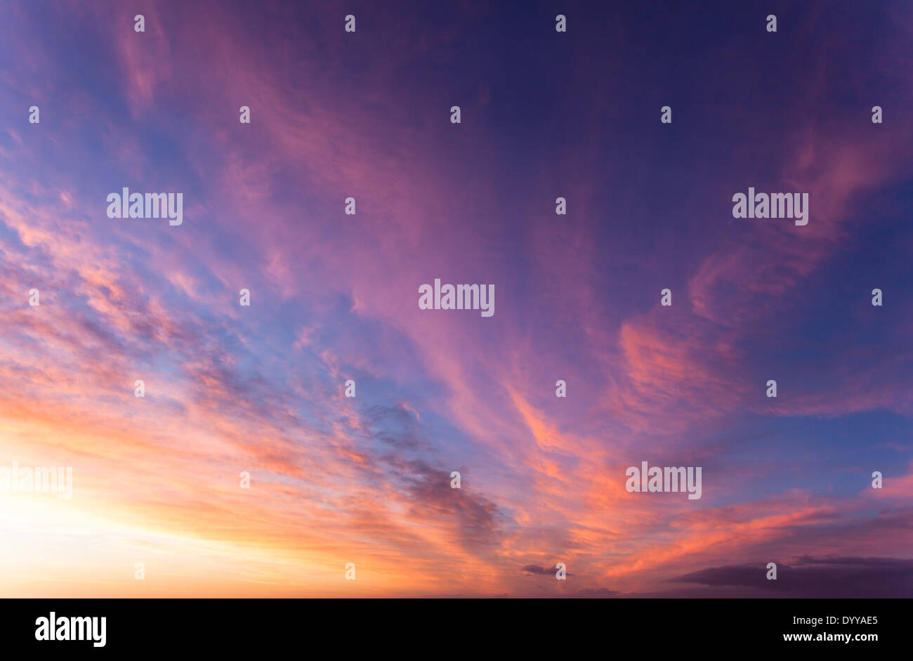 Morning dawn colors of scenic light reflections on beach ocean waters ...