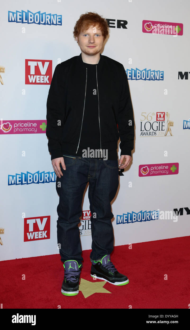 Ed Sheeran at the Logie Awards, Melbourne April 27, 2014 Stock Photo ...