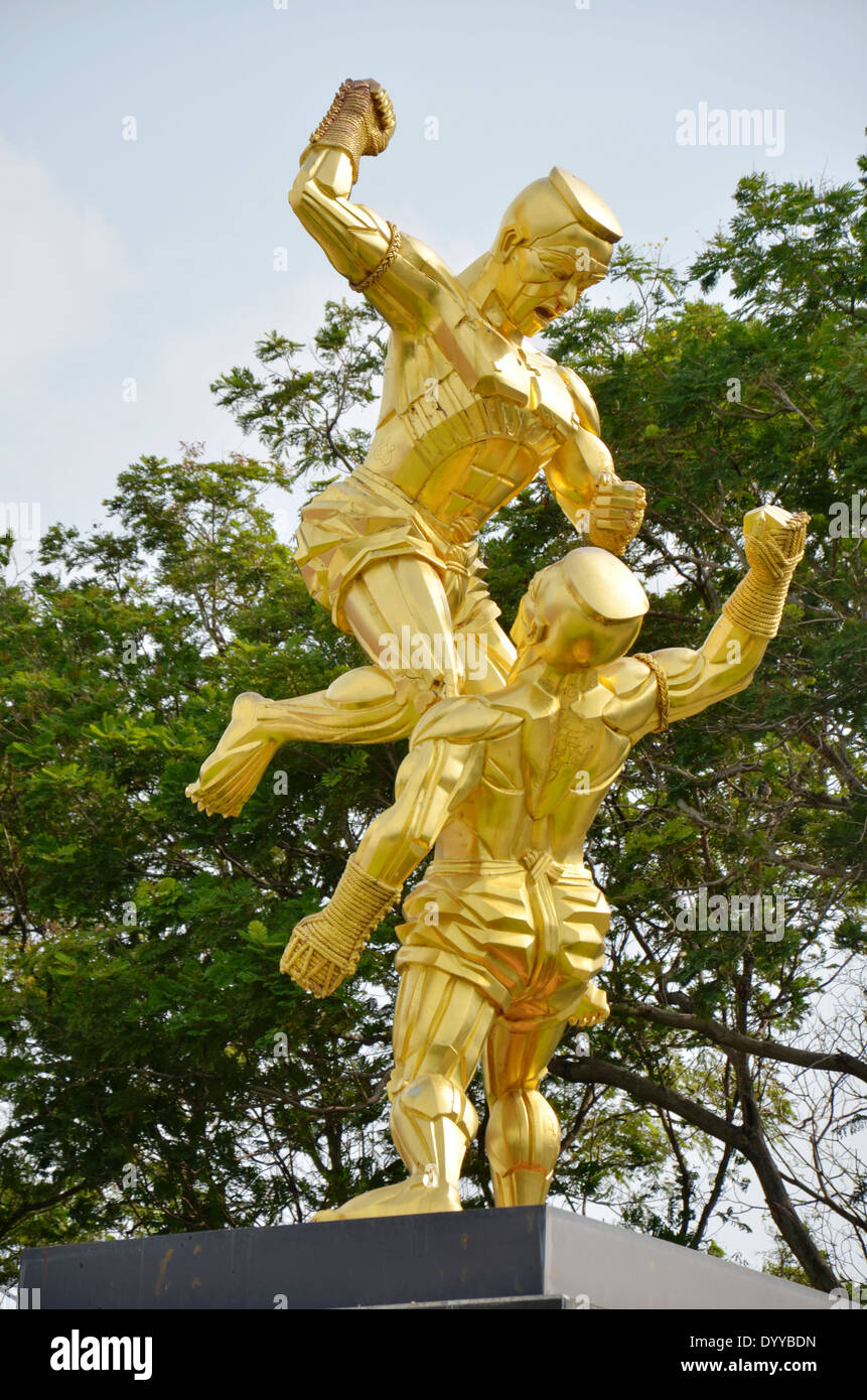 Muay Thai or Thailand Boxing Monument Stock Photo - Alamy