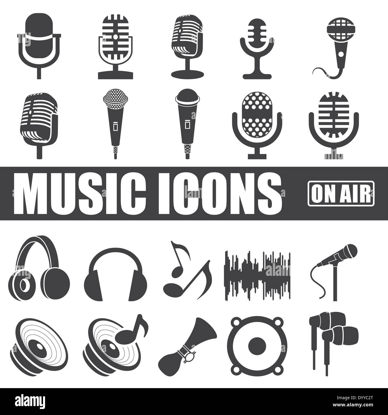 Vintage music record icons hi-res stock photography and images - Alamy