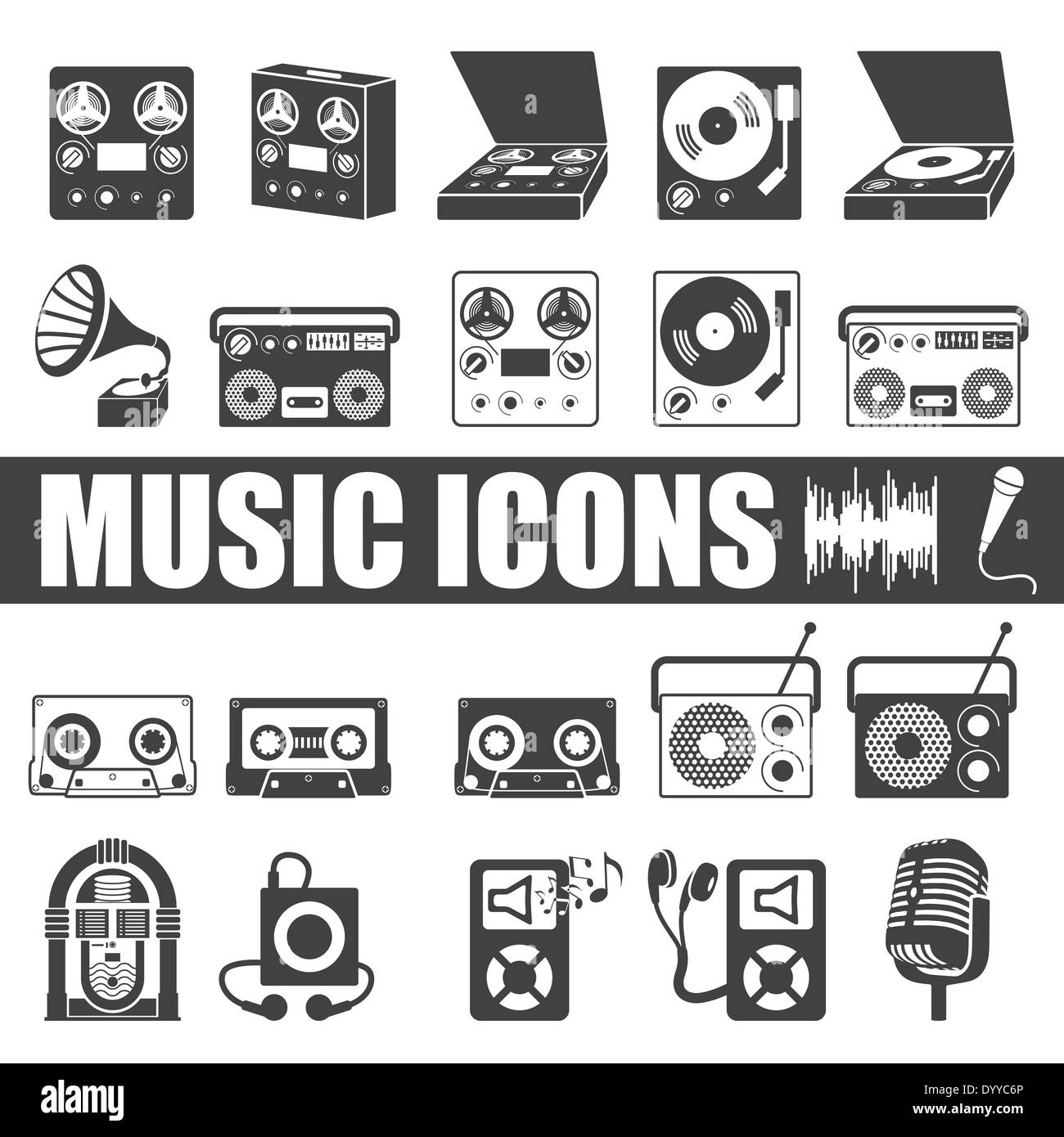 Vinyl music black web icon hi-res stock photography and images - Alamy