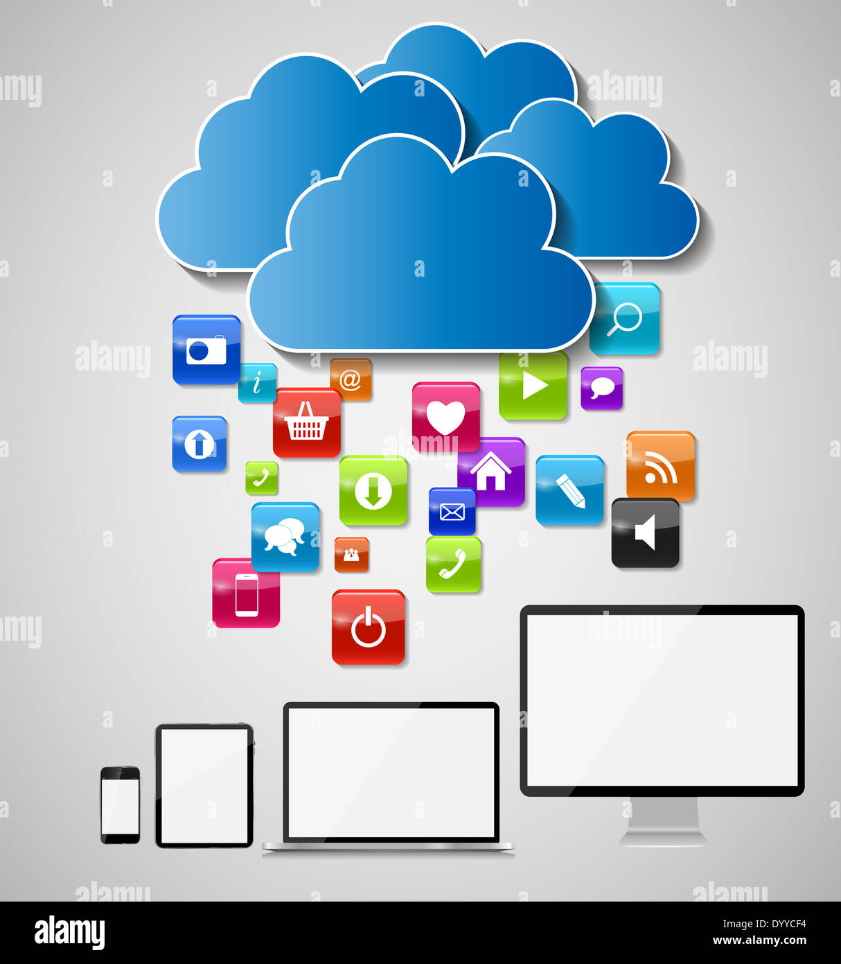 Cloud Computing Concept Vector Illustration. EPS 10 Stock Photo - Alamy