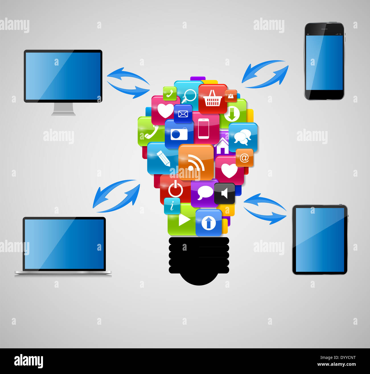 Cloud Computing Concept Vector Illustration. EPS 10 Stock Photo - Alamy