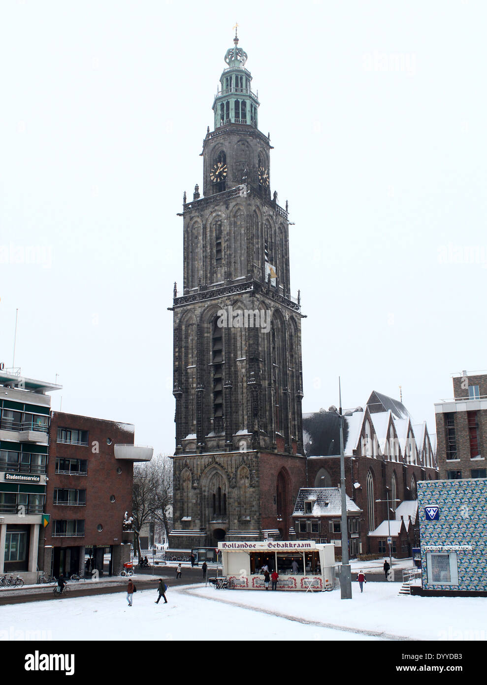 Martini church and Martini tower on the central square (Grote Markt) in ...