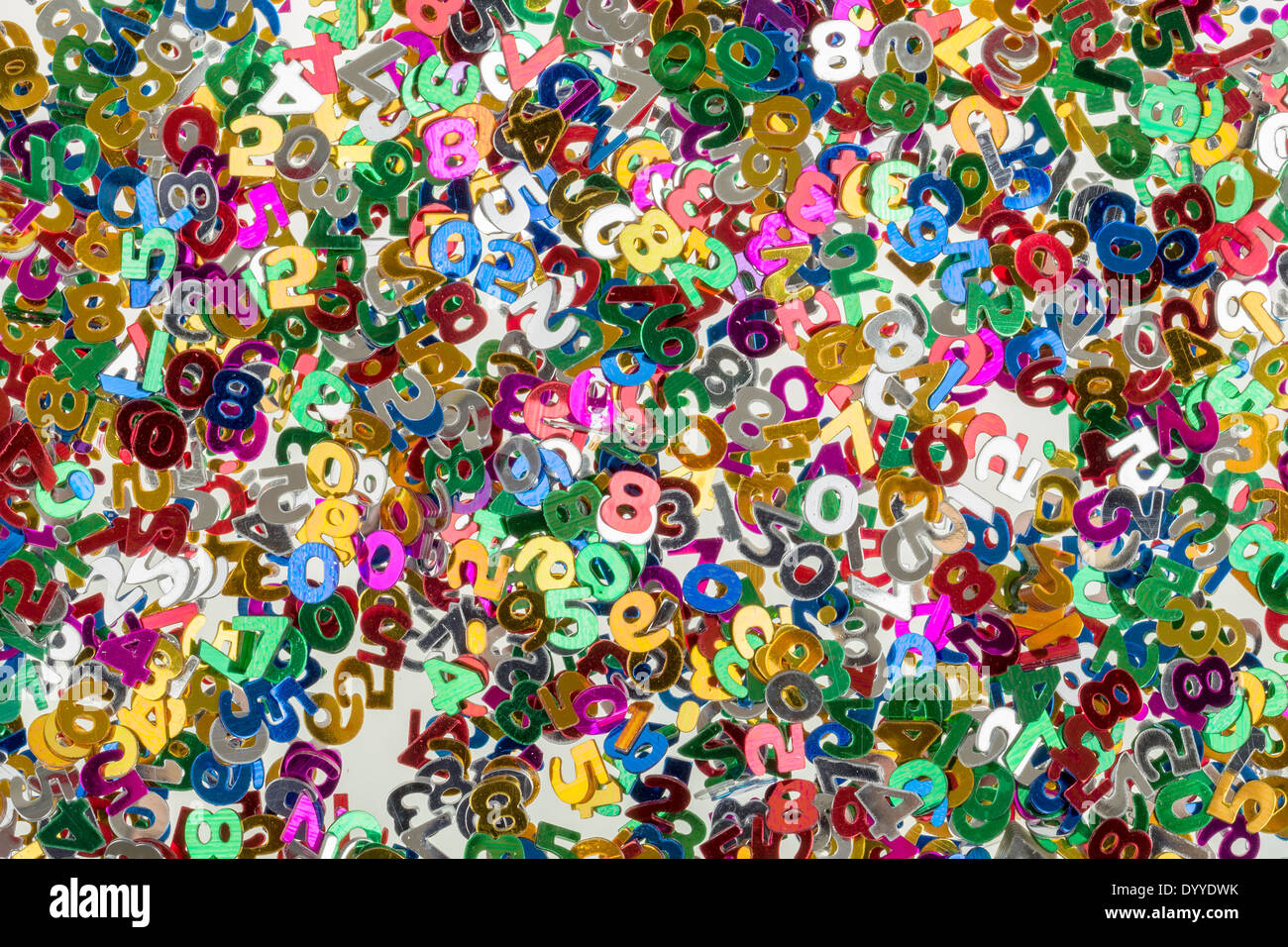 close up of small color numbers confetti background or backdrop Stock ...