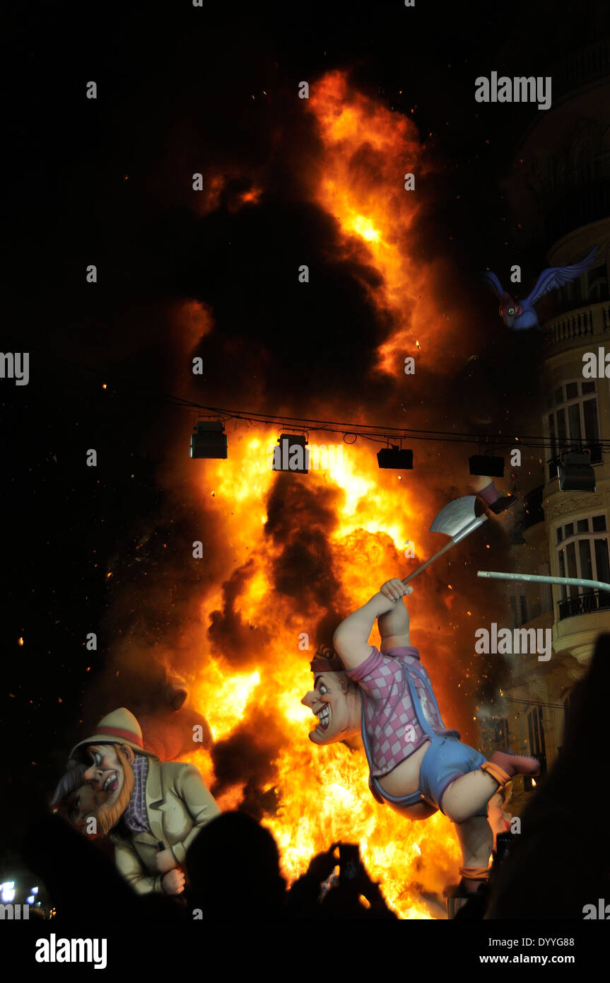 Valencia Fallas Burning Celebrations Spain High Resolution Stock ...