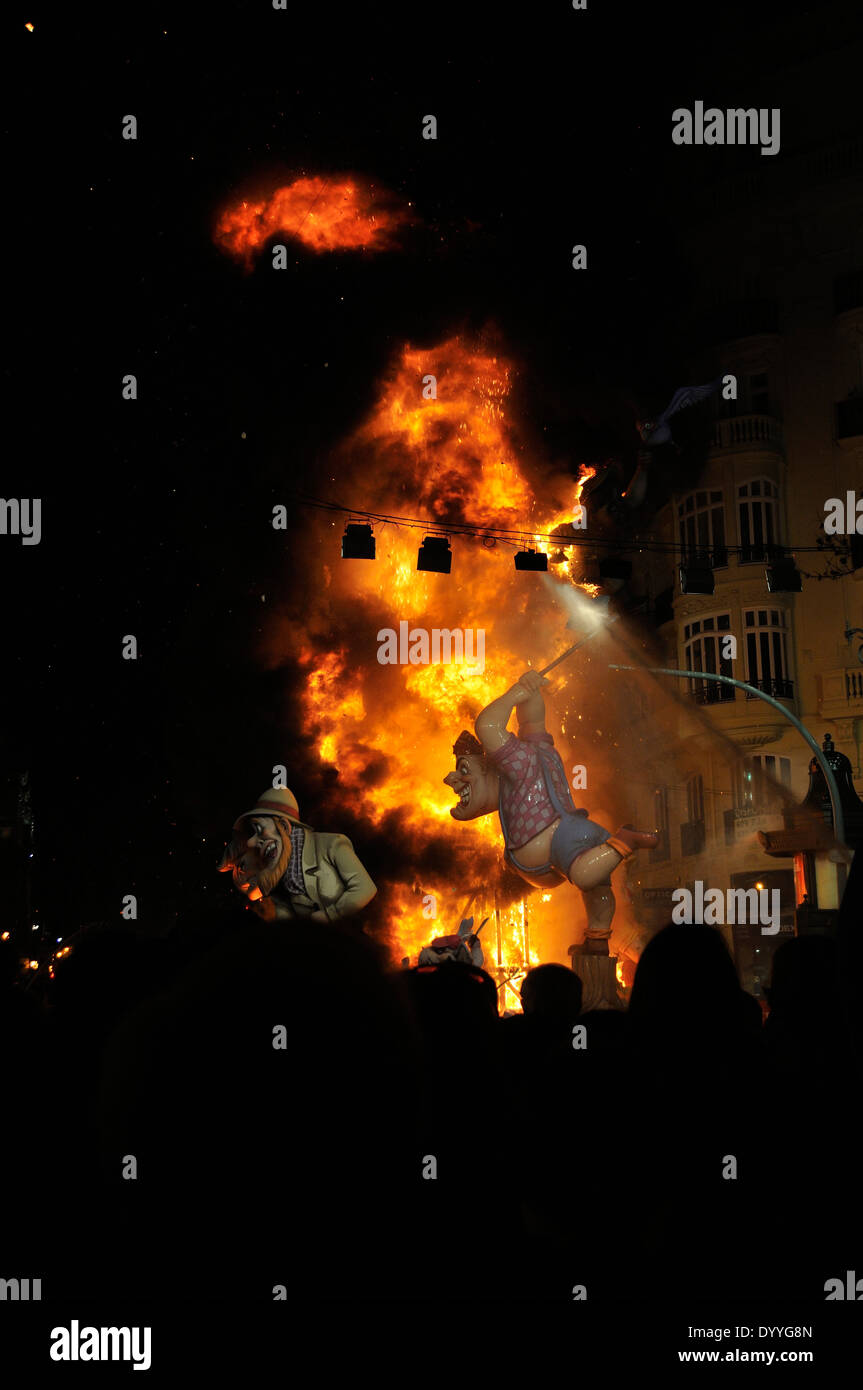 Valencia Fallas Burning Celebrations Spain High Resolution Stock ...