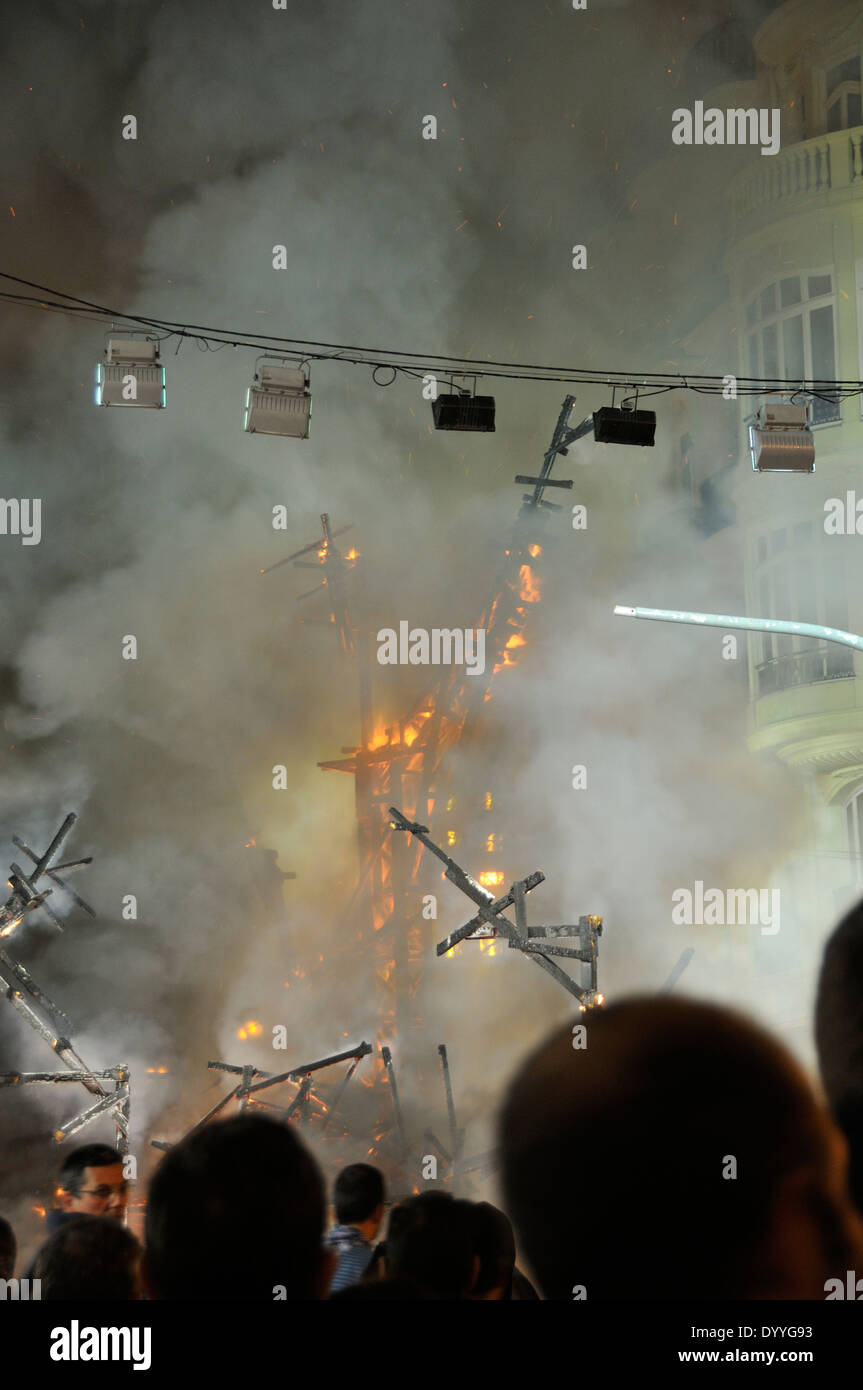 Valencia Fallas burning celebrations Spain, March 2014 Stock Photo - Alamy