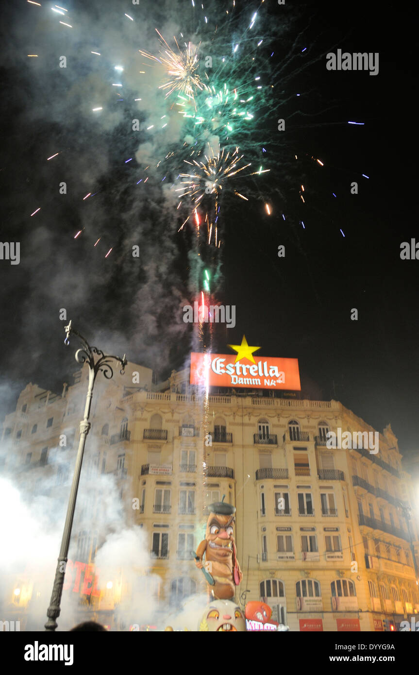 Valencia Fallas Burning Celebrations Spain High Resolution Stock ...