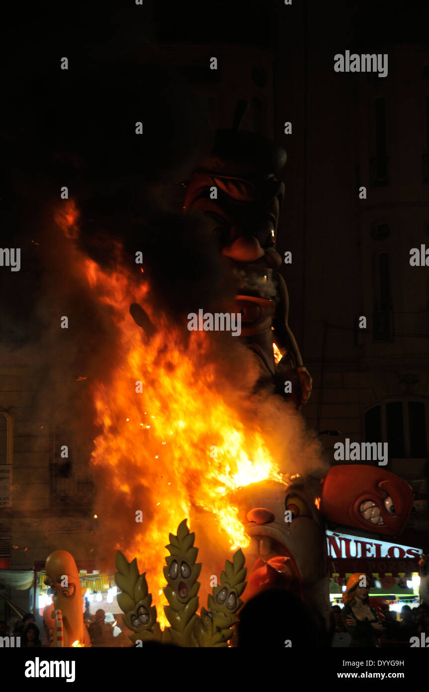 Valencia Fallas Burning Celebrations Spain High Resolution Stock ...