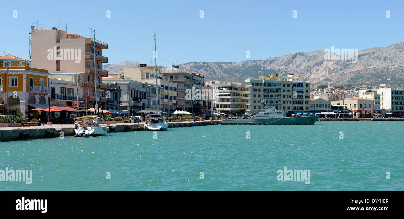 View wide waterfront Chios Town largest city on Greek Island Chios ...