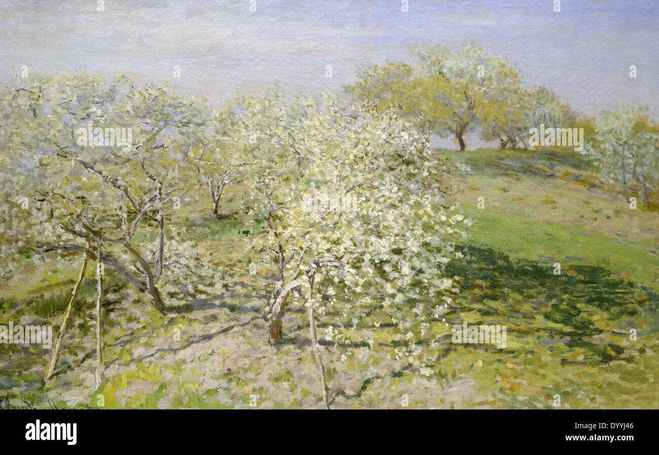 Claude Monet Spring (Fruit Trees in Bloom Stock Photo - Alamy