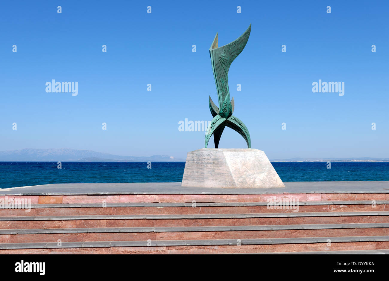 World War two waterfront memorial sculpture Chios Town Greece Chios ...