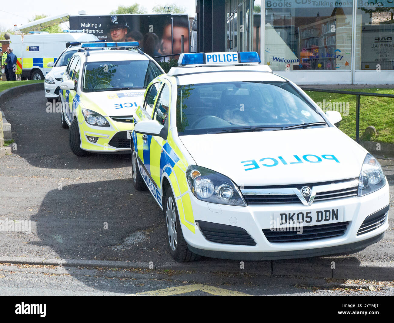 Police car on display in Sandbach Cheshire UK Stock Photo - Alamy