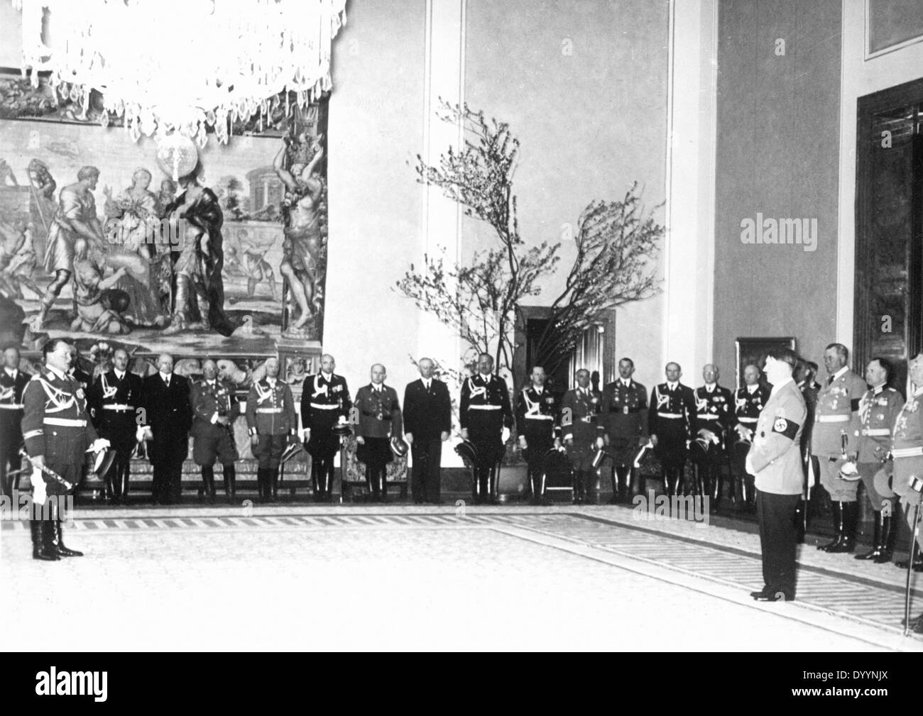 Birthday reception of Adolf Hitler at the Reich Chancellery, 1939 Stock ...