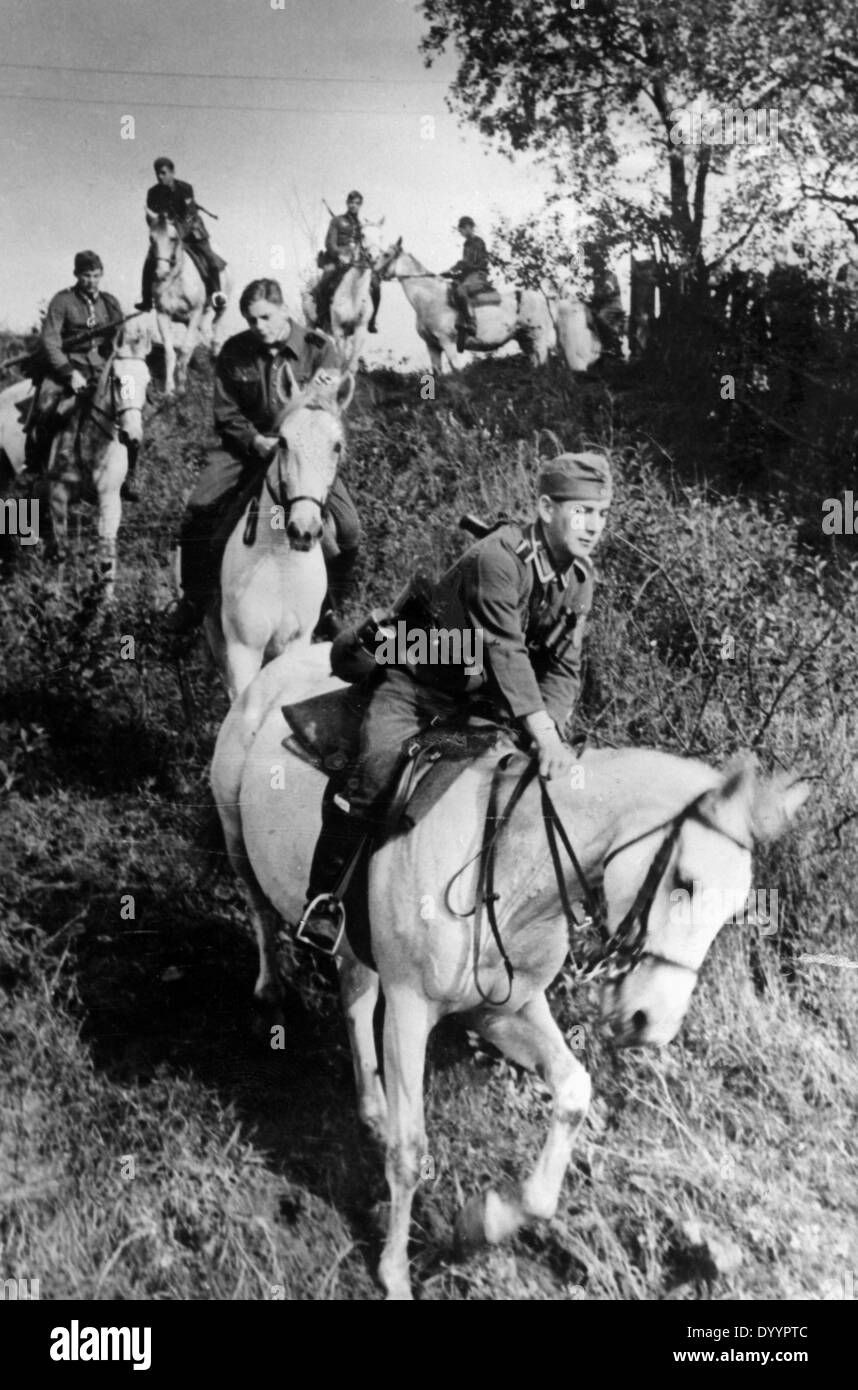 Flakhelfer (antiaircraft artillery man auxiliary) of a cavalry school ...