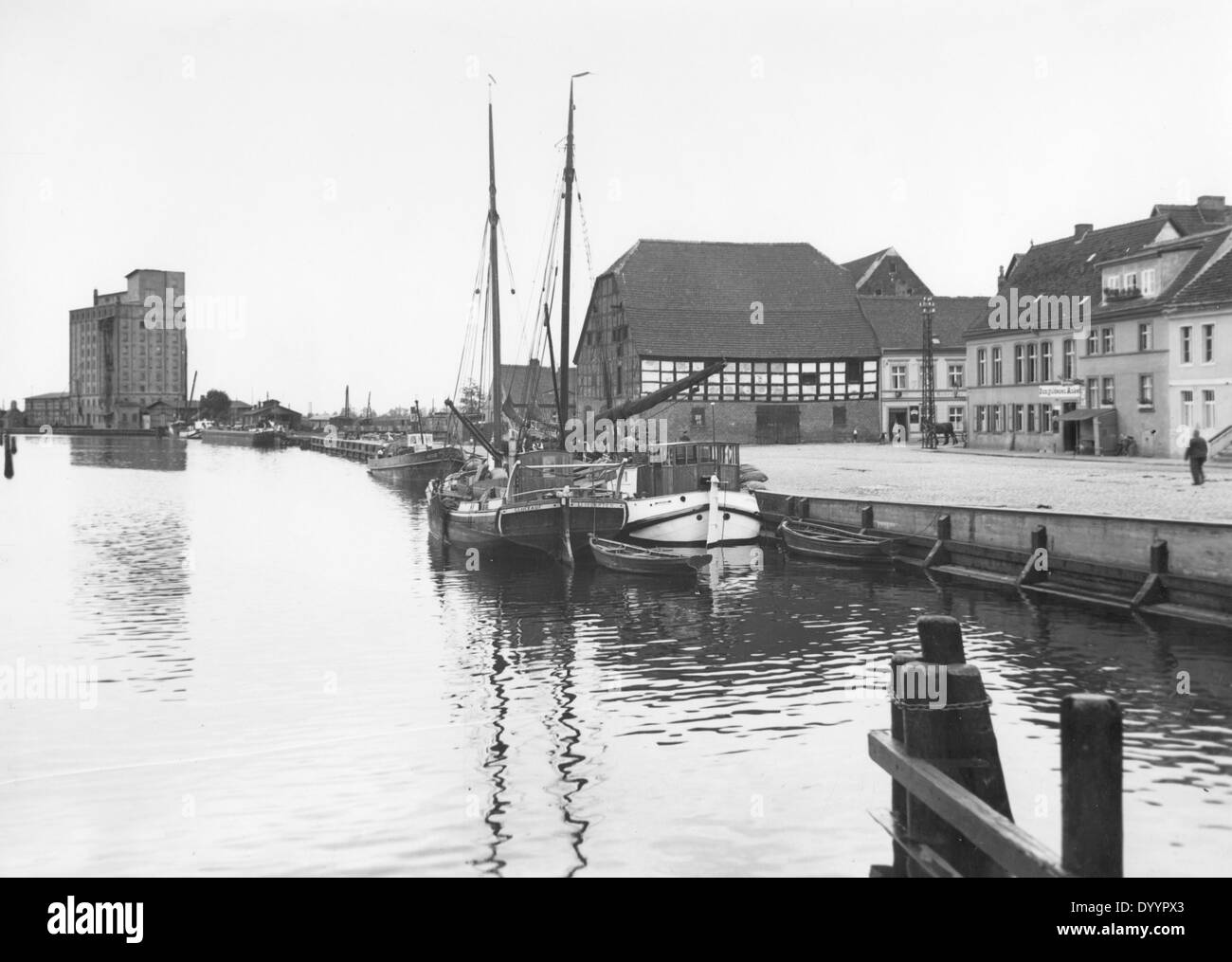 The harbour of Anklam, 1934 Stock Photo - Alamy