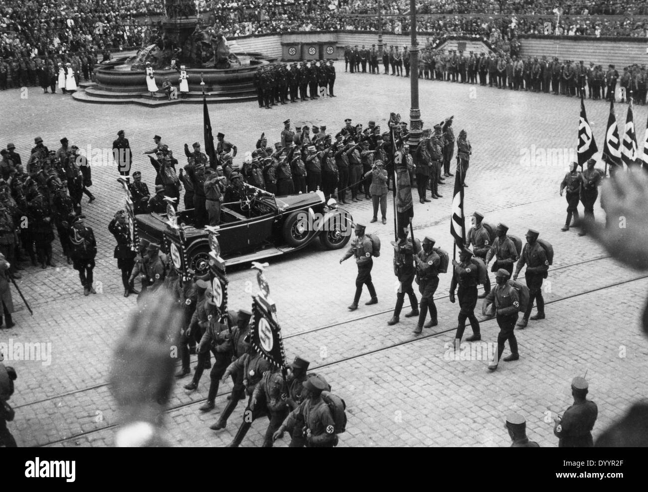 Hitler at the 'Ralley of Victory' in Nuremberg, 1933 Stock Photo - Alamy