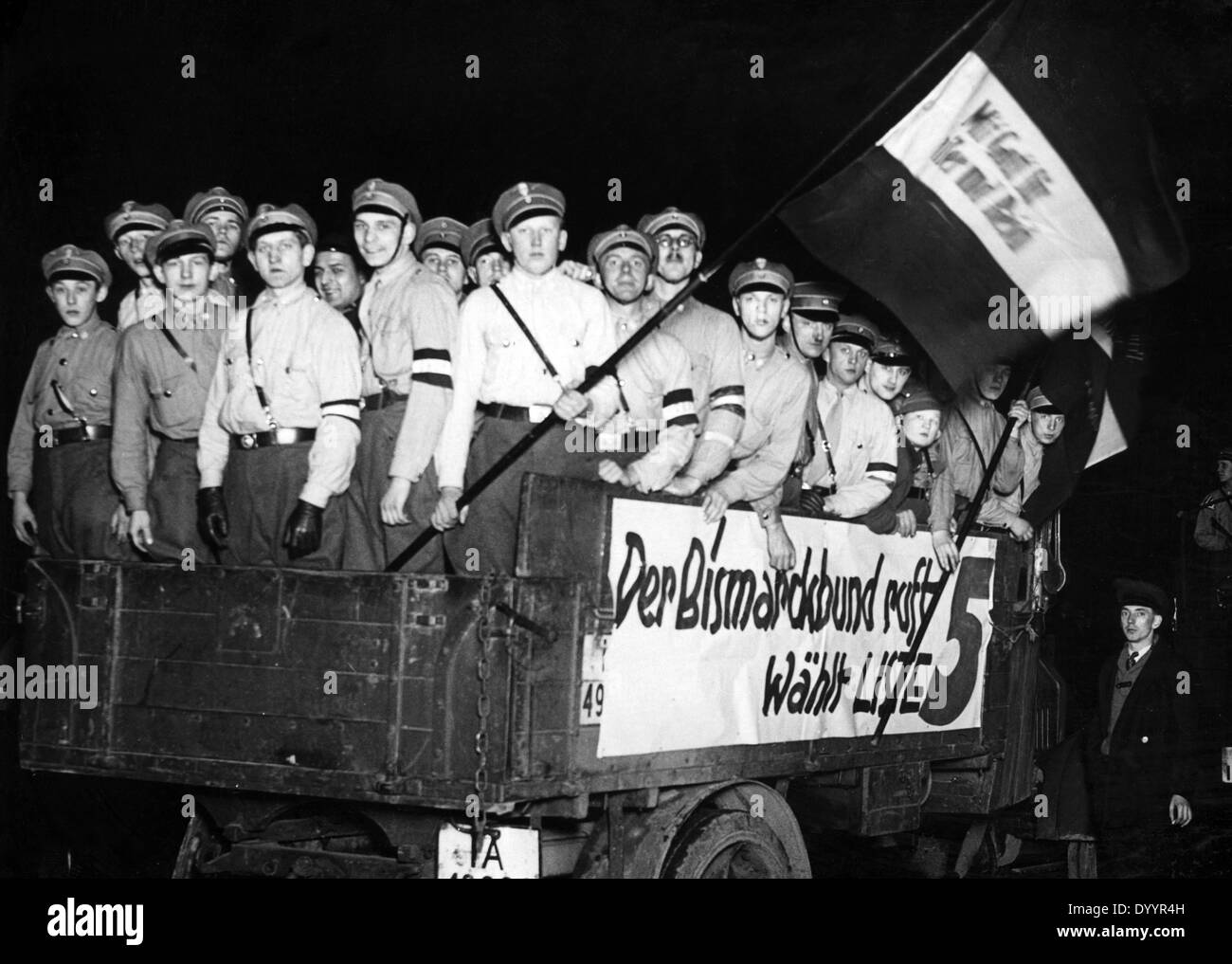 German national propaganda campaign Black and White Stock Photos ...