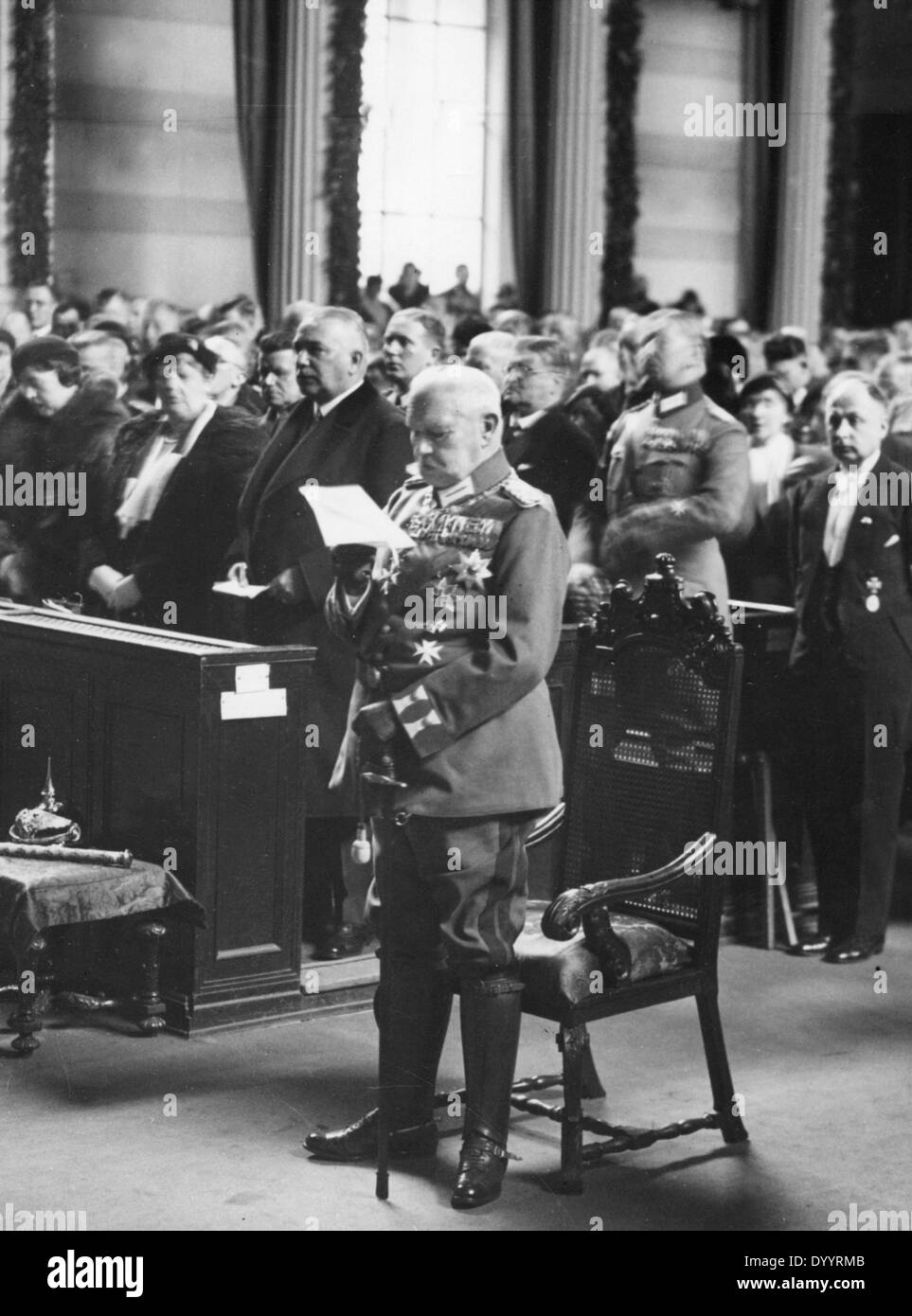 Paul von Hindenburg at St. Nicholas' Church on the Day of Potsdam, 1933 ...