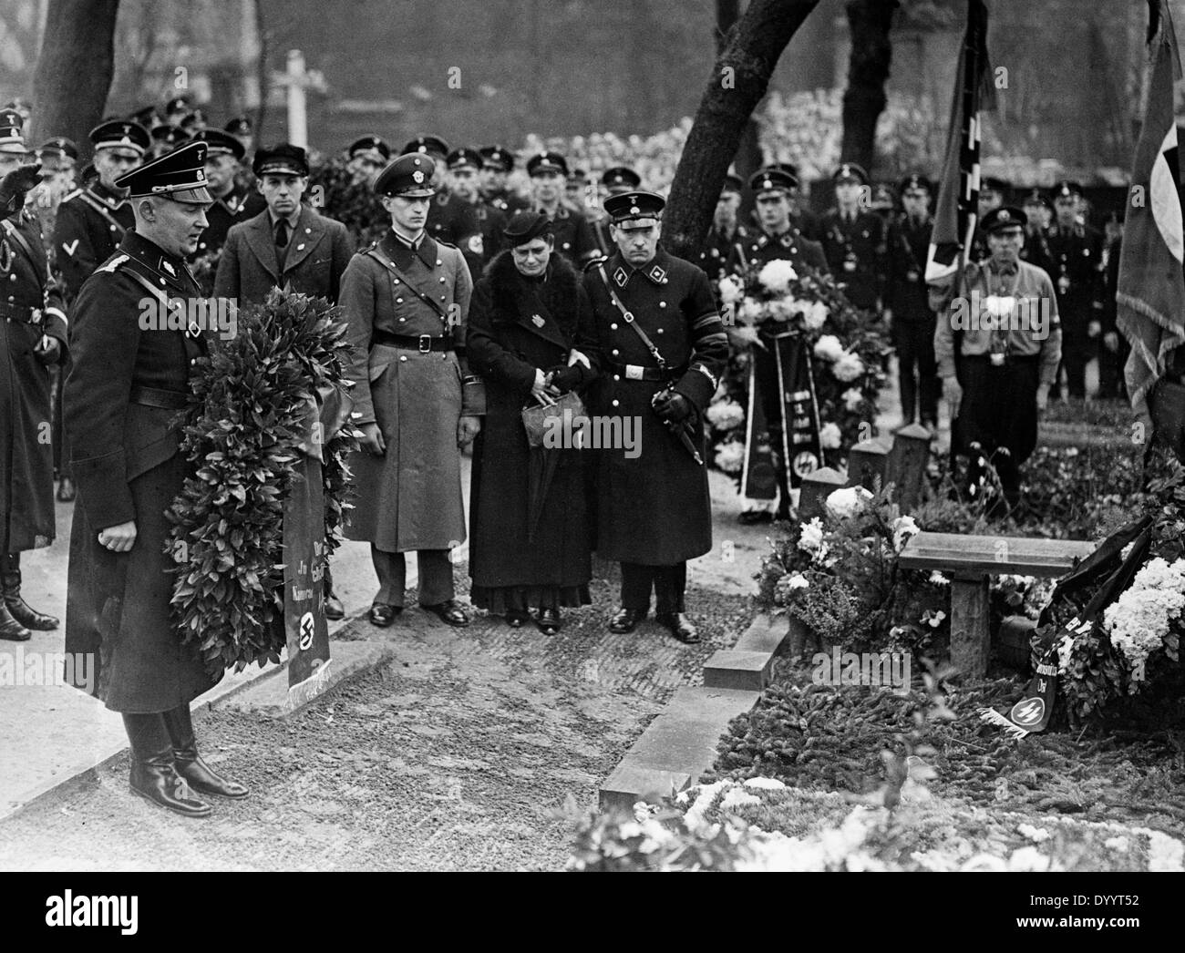 Memorial stone inauguration for SS-man Eduard Felsen, 1933 Stock Photo ...