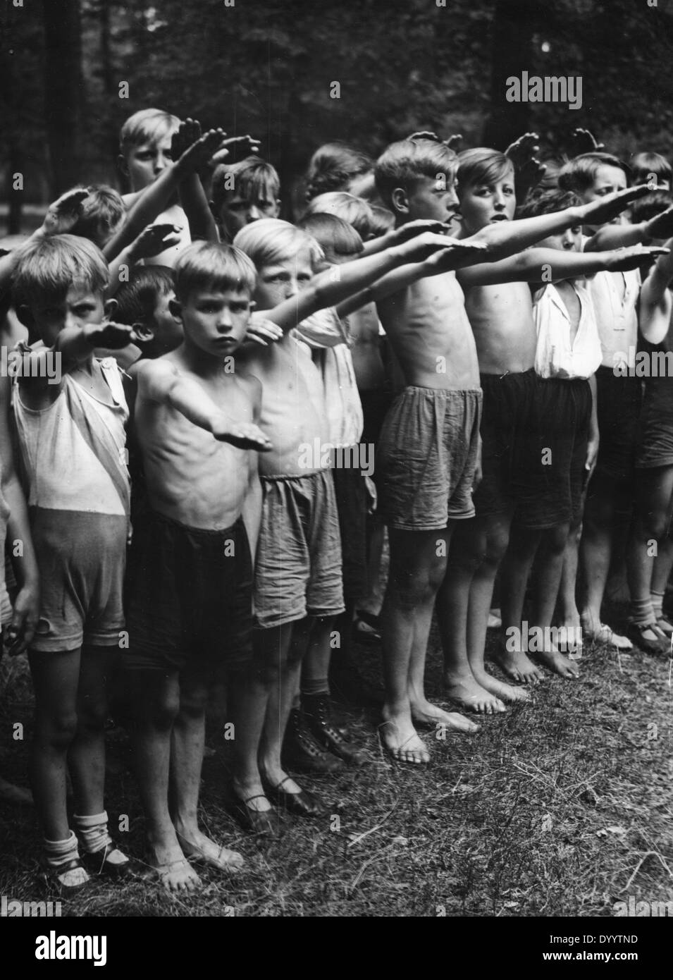 Children singing the Horst Wessel Song during the holiday, 1935 Stock ...