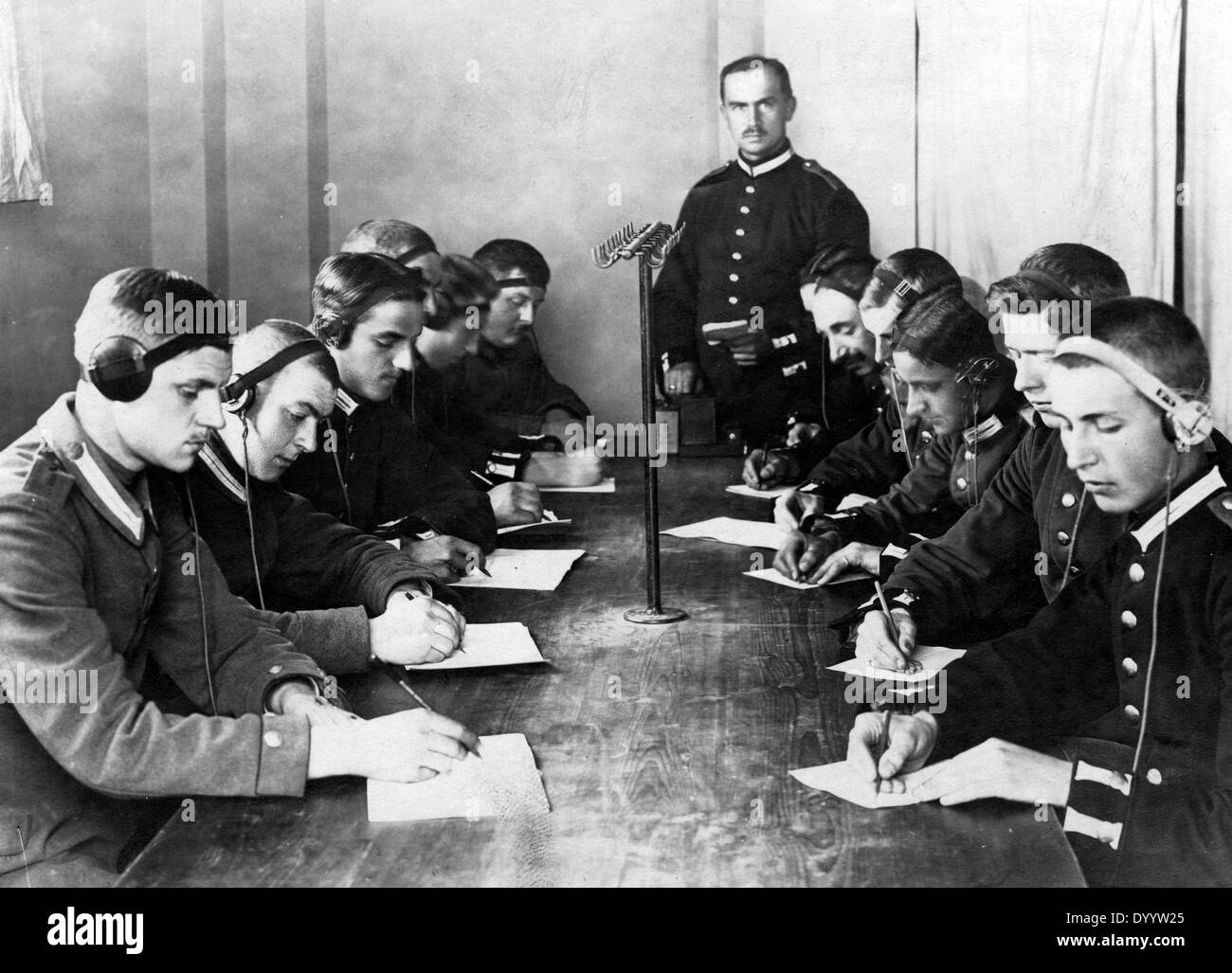Students in a German flight training school in World War I, 1917 Stock ...