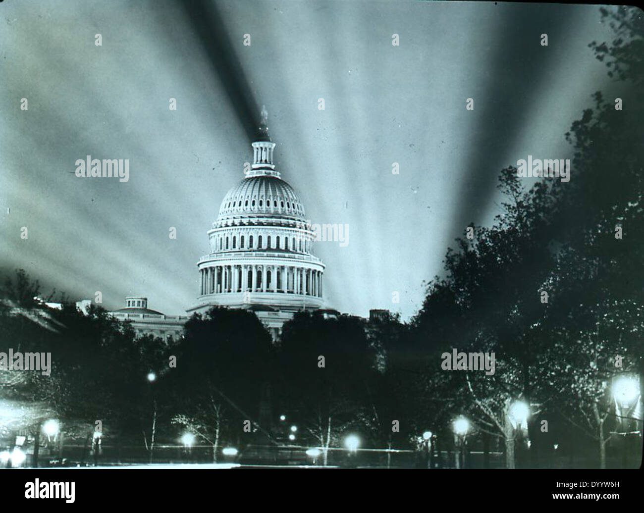The U.S. Capitol building is featured in this 1918 photograph ...
