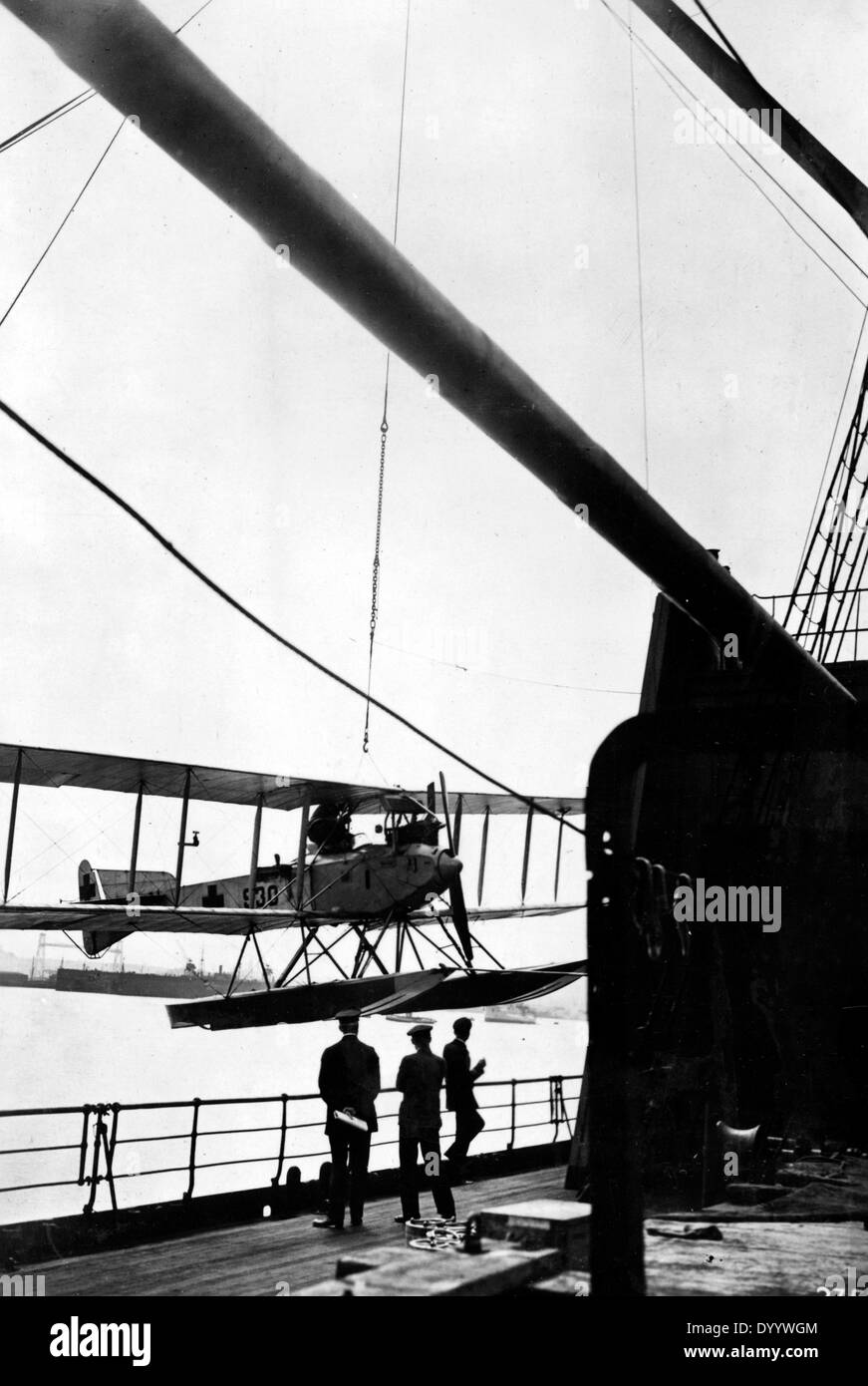1st World War: Launching of a German seaplane Stock Photo - Alamy