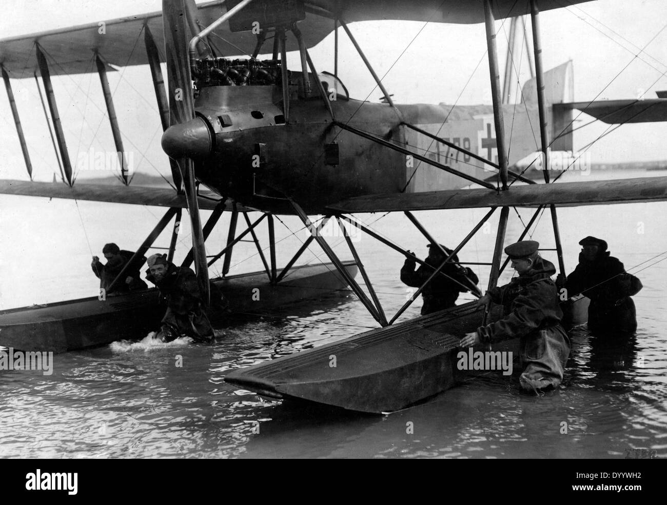 German seaplane after landing, 1918 Stock Photo - Alamy