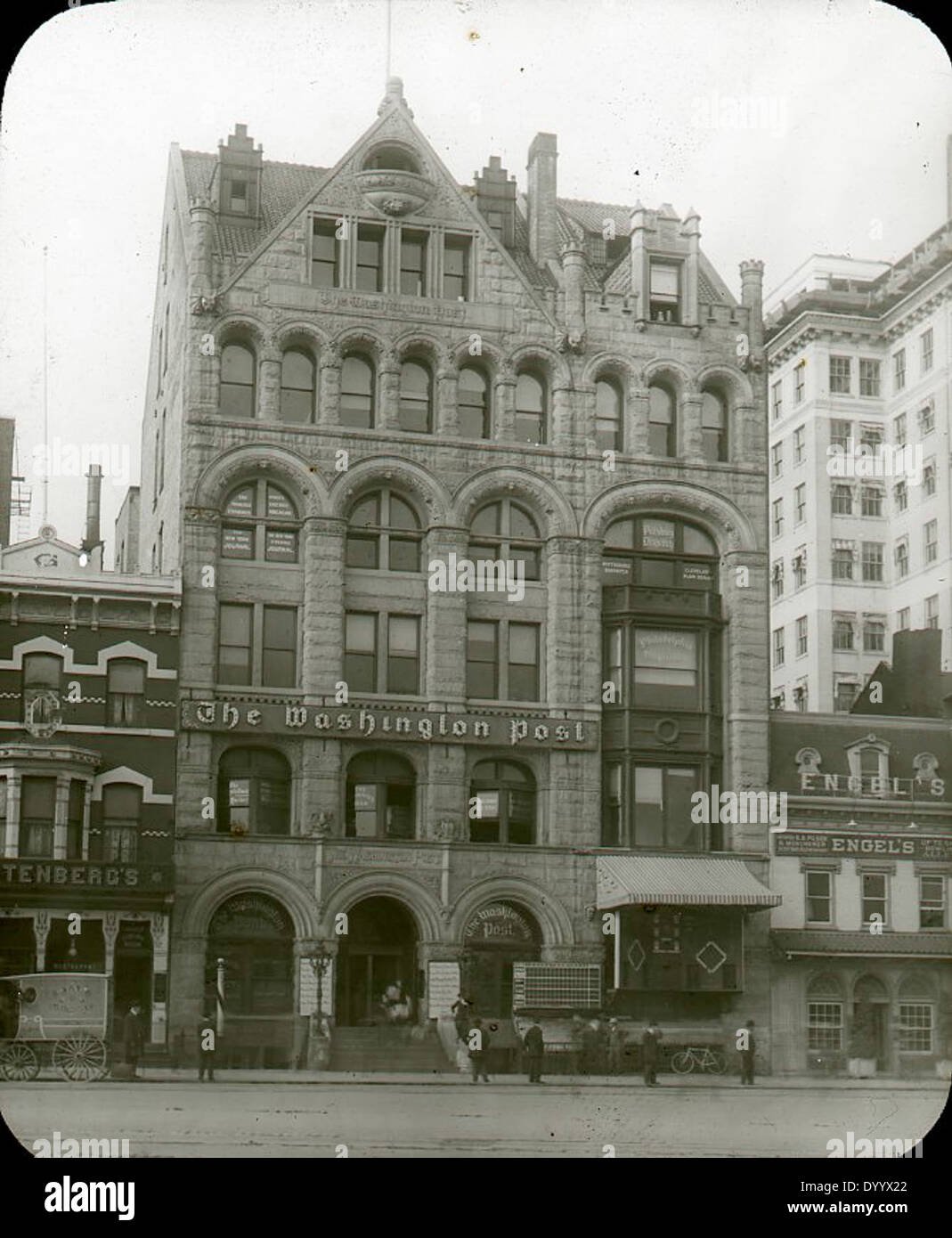 A historical photograph showing the Washington Post building located at ...