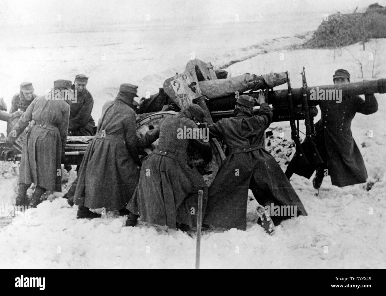 Soldiers of an artillery unit on the Eastern Front, 1942 Stock Photo ...