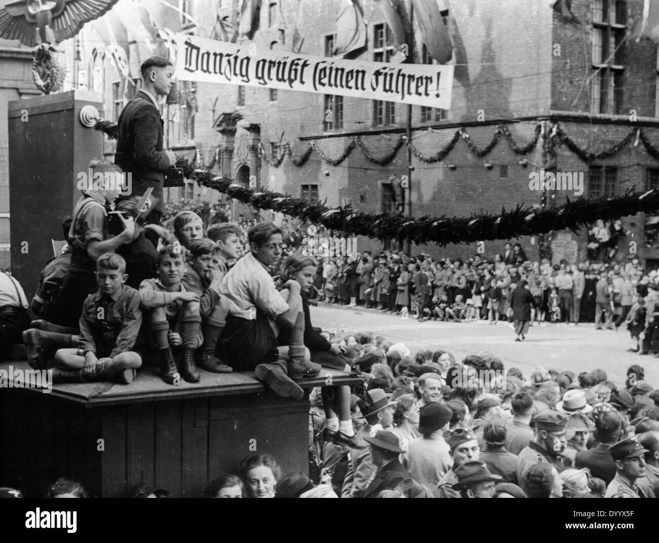 People in Danzig during a speech of Adolf Hitler, 1939 Stock Photo - Alamy People in Danzig during a speech of Adolf Hitler, 1939 Stock Photo - Alamy