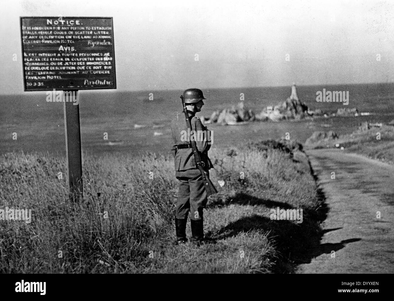 A German guard on Jersey, 1940 Stock Photo - Alamy