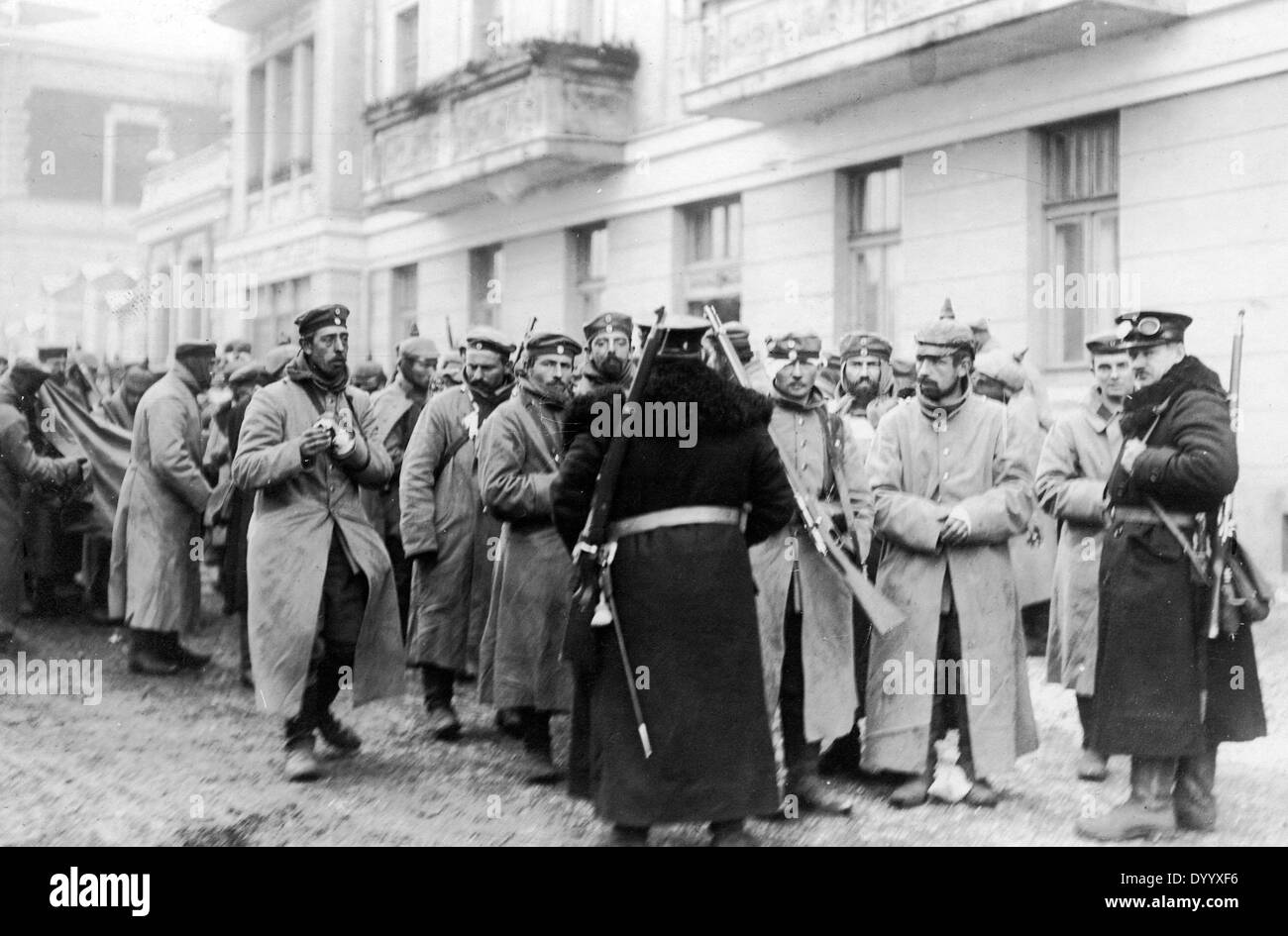 Wounded German soldiers in Mlawa, 1914 Stock Photo - Alamy