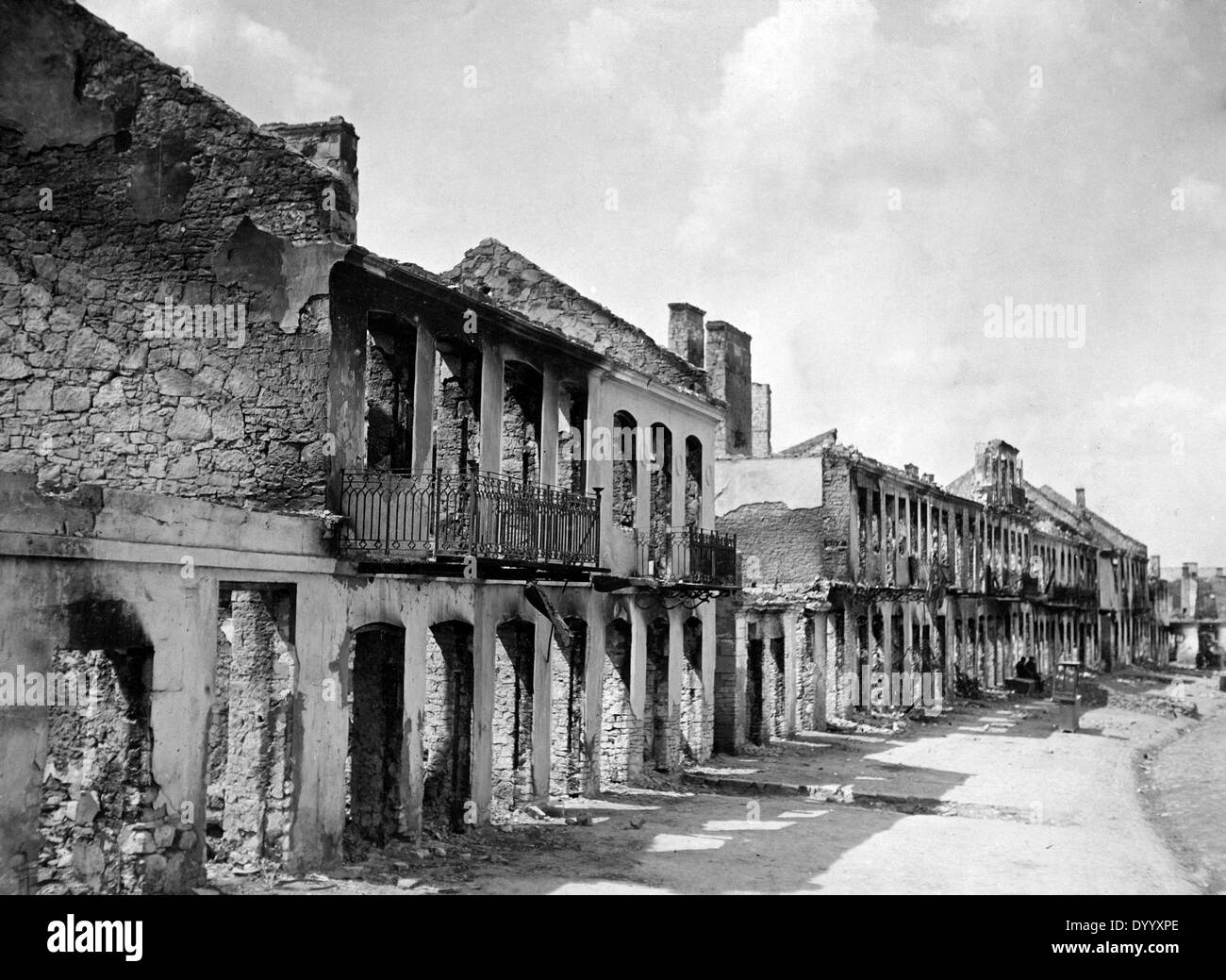 The destroyed city of Piaski in Poland, 1915 Stock Photo - Alamy