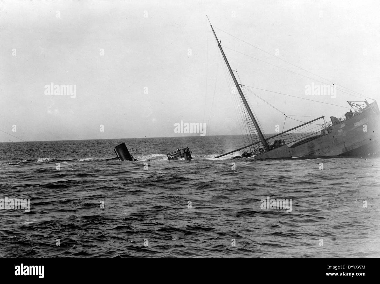 German submarines sink an italian steamer, 1917 Stock Photo - Alamy
