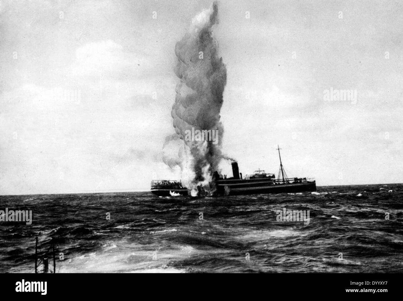 Sinking of the english merchant and passenger ship 'Falaba', 1915 Stock ...