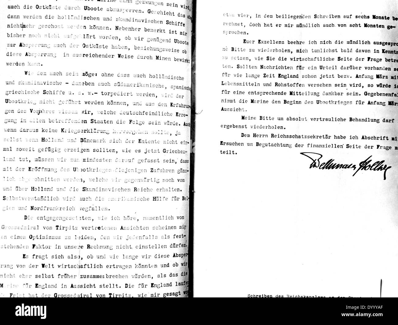 German Declaration of the unrestricted submarine warfare, 1917 Stock ...