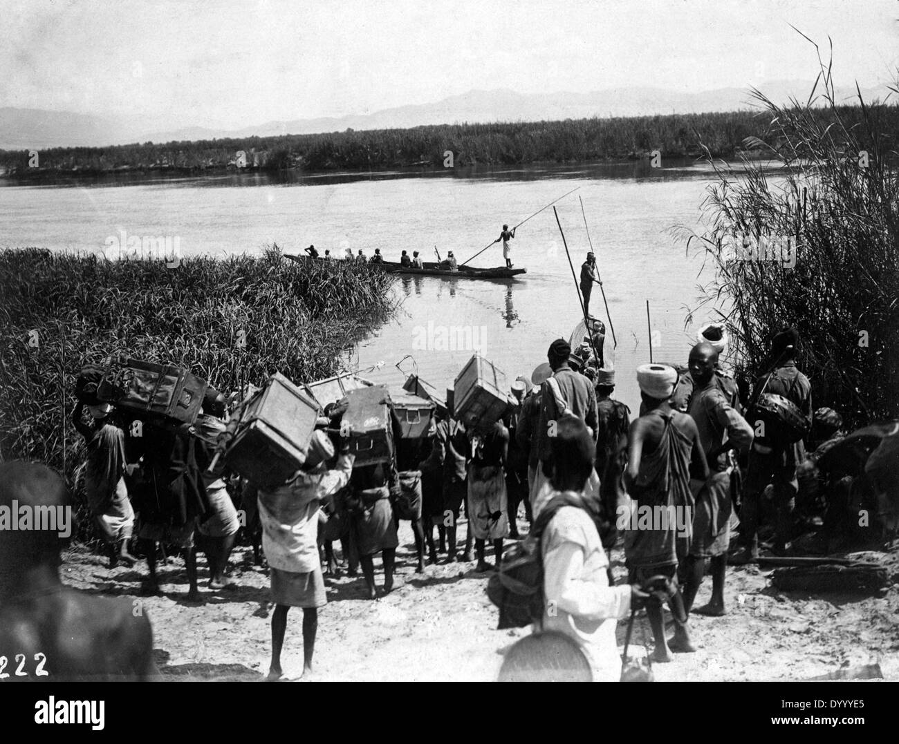 Loading of charges in German East Africa in World War I Stock Photo - Alamy