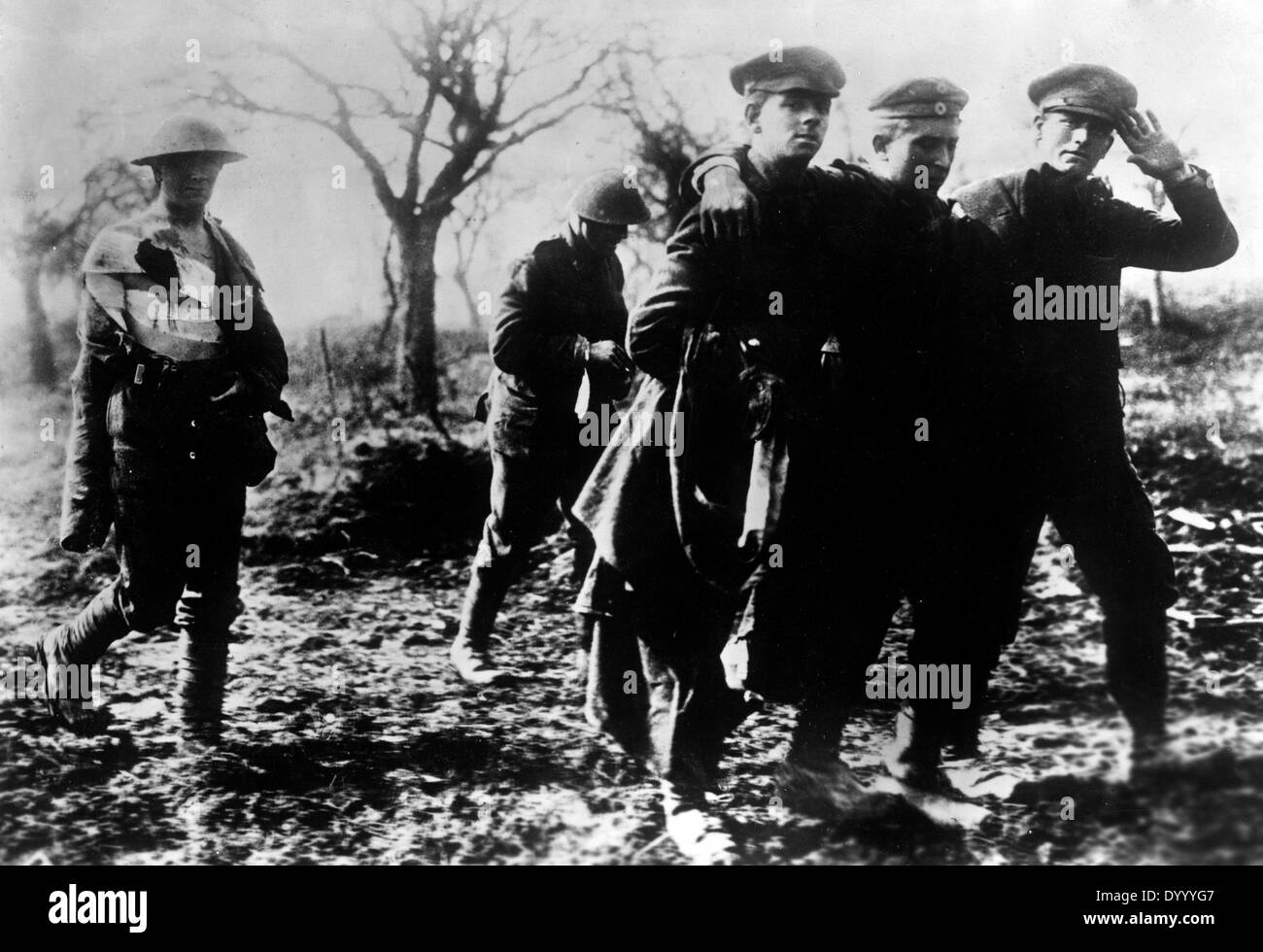 Wounded German soldiers at the front during World War I Stock Photo - Alamy