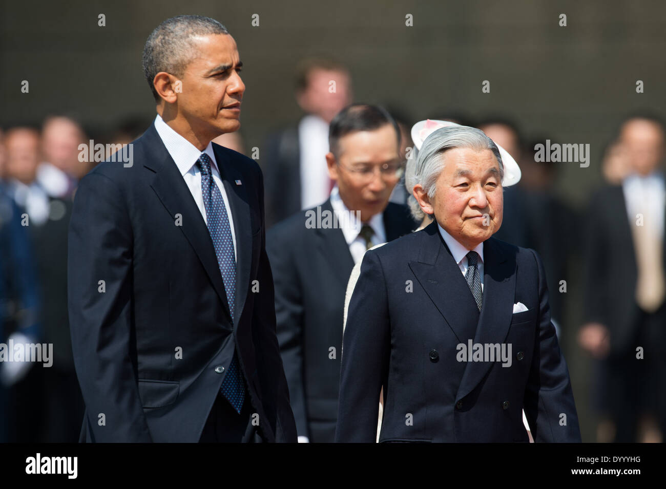President Obama and Emperor of Japan at the Welcome Ceremony in Japan ...