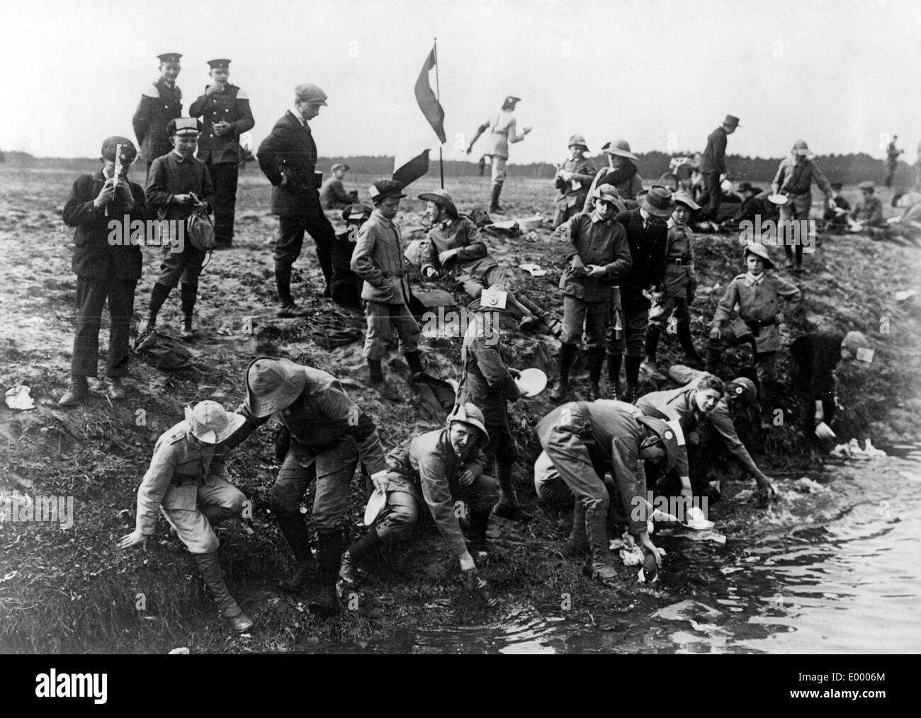 Boyscouts playing war during the First World War Stock Photo - Alamy