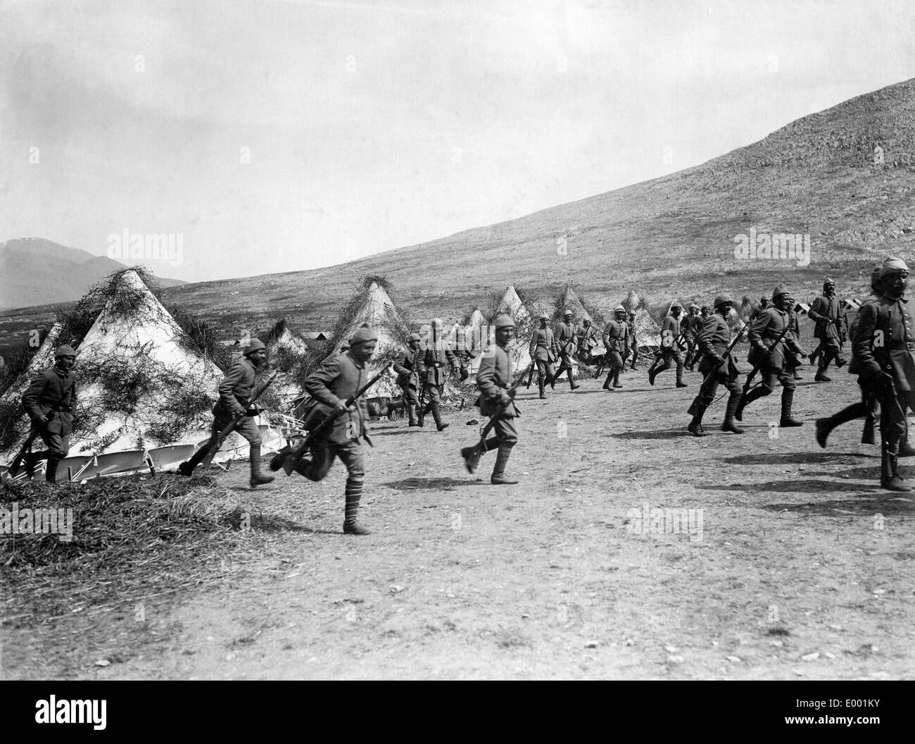 Turkish troops during education in World War I, 1917 Stock Photo - Alamy