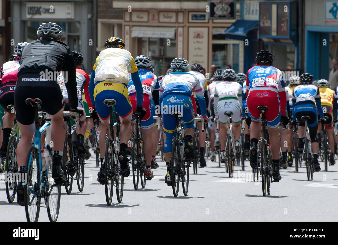 racing cyclists in mortain, normandy, france Stock Photo - Alamy