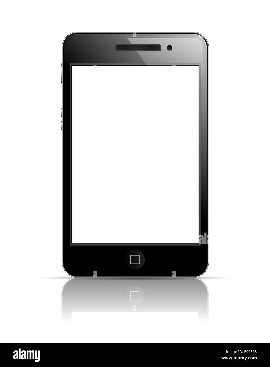 Mobile phone in black body. Shiny icon Stock Photo - Alamy