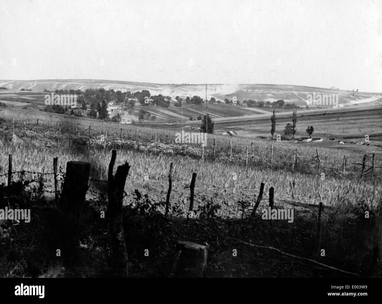 Landscape in Galicia with a burning village, 1917 Stock Photo - Alamy