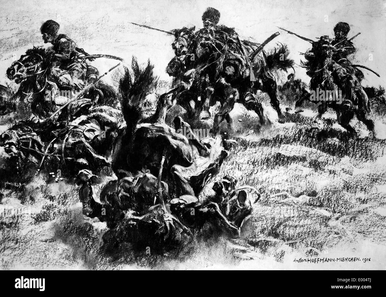 Drawing of Russian Cossacks, 1916 Stock Photo - Alamy