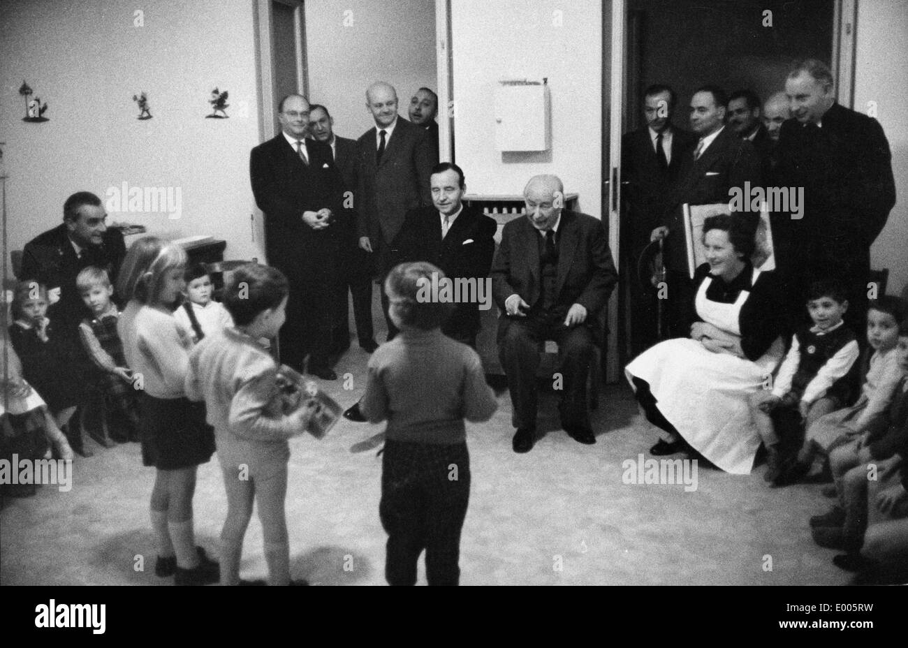 President Theodor Heuss during his state visit in Rome, 1957 Stock ...
